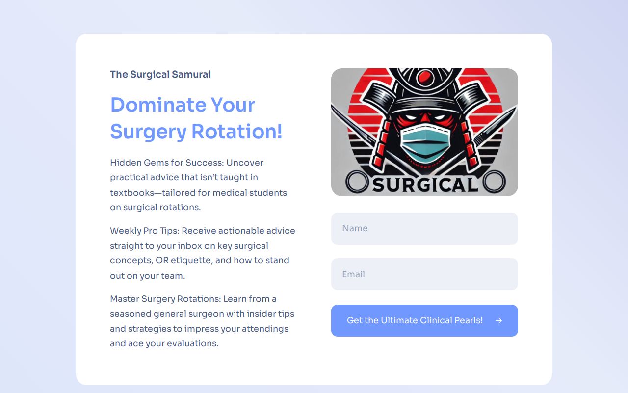 Join the Surgical Samurai Clan